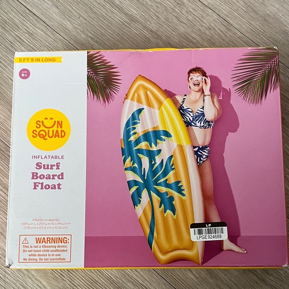 Sun Squad | Other | Sun Squad Inflatable Surf Board Float Yellow And ...